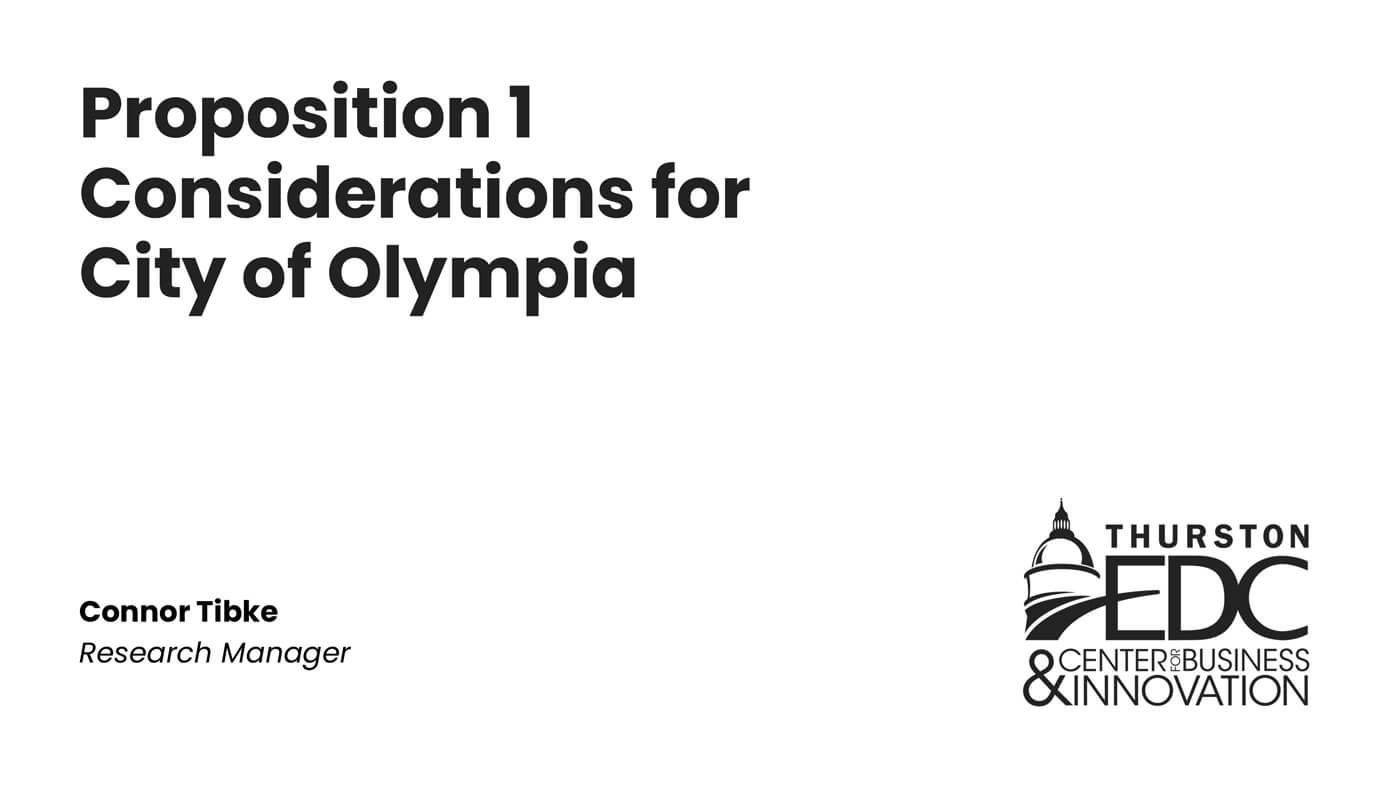 Proposition 1, City of Olympia - Thurston EDC